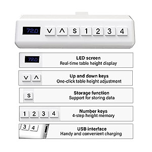 LCVXYERQ 63x24inch Adjustable Desk Stand up Desk Electric Standing Desk Adjustable Height Sit Stand Home Office Desk Including Splice Table Plate White