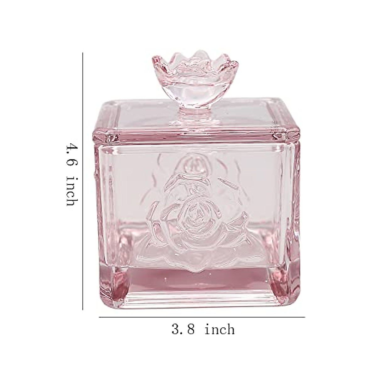 Gaolinci Roses & Butterflies Embossed Glass Candy Jar, Stained Glass Food Jar with Lid