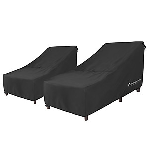 ULTCOVER Smart Selection Chaise Lounge Cover 2 Pack Waterproof & UV Protectionfor Outdoor Pool Lounge Chair up to 66L x 24W inches