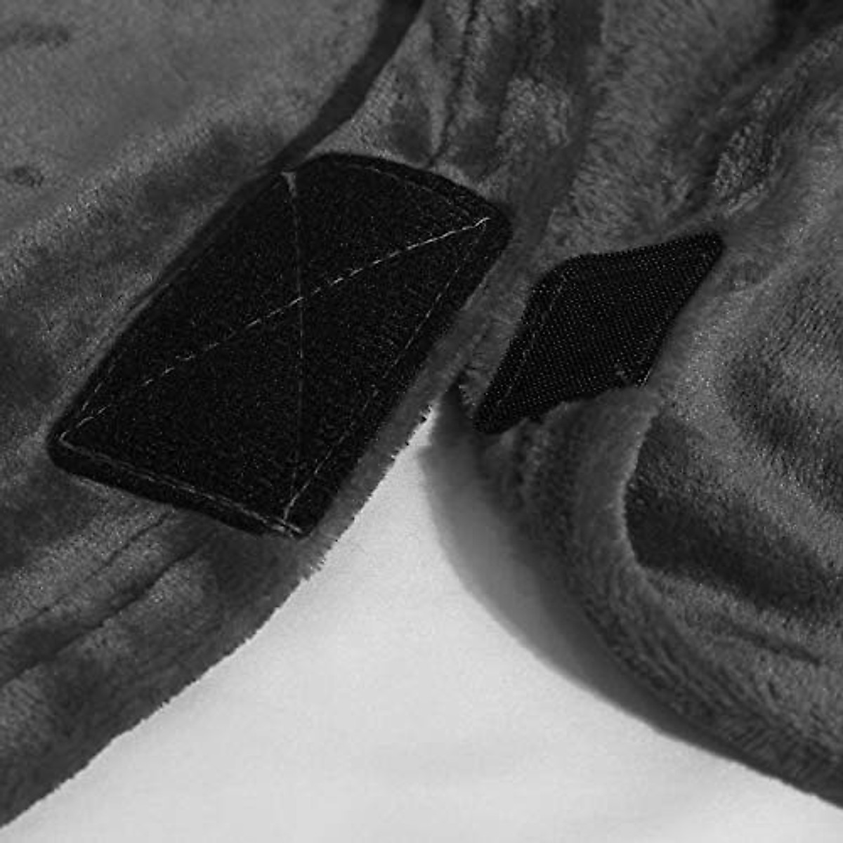 Fleece Wearable Blanket with Sleeves and Foot Pocket for Adult Women Men, Plush Throw with Adjustable Hook & Loop for Lounge Couch Reading Watching TV 79" x 67" Charcoal