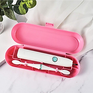 Toothbrush Travel Case with Toothbrush Head Covers for Oral-B Toothbrushes | 8 Pcs Toothbrush Head Covers Compatible with Oral B Electric Toothbrush Heads (Pink)