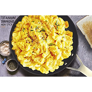 MsMk 7 inch Small Frying Pan, Carbonize also Nonstick Omelette Pan, PFOA Free Non-Toxic, Scratch-resistant, Induction Egg skillet, for Induction, Ceramic and Gas Cooktops