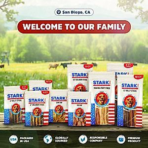 Stark Sticks 6'' Natural Bully Sticks for Small, Medium, Large Dogs - 100% Grass-Fed Beef, Chews Sticks for Dogs, Treats, Long Lasting - Fully Digestible,(Standard 5 Count)