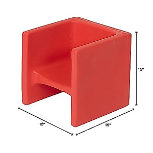 Children's Factory-CF910-008 Cube Chair for Kids, Flexible Seating Classroom Furniture for Daycare/Playroom/Homeschool, Indoor/Outdoor Toddler Chair, Red,1 set