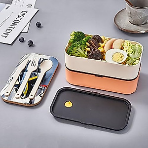 Advanced Snowmobile Adult Lunch Box, Bento Box, With Cutlery Set Of 3, 2 Compartments, Rectangular, Lunch Box For Adults