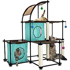 Kitty City Claw Indoor Mega Kit Cat Furniture, Corrugate Cat Scratcher, Cat Bed