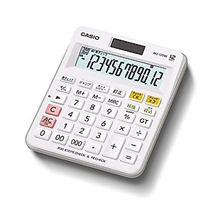 Casio MJ-120W-N Standard Calculator, Mini Just Type, 12 Digits