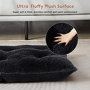 FURTIME Dog Bed Crate Pad Washable Dog Beds for Large Dogs Cats Deluxe Thick Plush Fluffy Kennel Crate Pad Comfy Pet Sleeping Mat Anti-Slip & Anti Anxiety Orthopedic Calming Bed