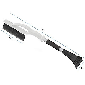 Superio Dual Function Car Snow Brush with Ice Scraper Foam Grip, One Size, Grey