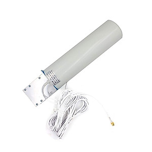 High Gain 10-12dBi Dual SMA Male 698-2700 MHz 3G/4G LTE Omni-Directional Outdoor Pole/Wall Mount Antenna for Mobile Cell Phone Signal Booster Cellular Amplifier 4G LTE Router Modem Gateway