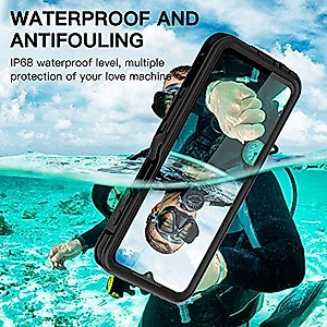 Samsung Galaxy A12 Waterproof Case with Built-in Screen Protector Dustproof Shockproof Drop Proof Heavy Duty Phone Case, Rugged Full Body Underwater Protective Cover for Samsung Galaxy A12 (Black)