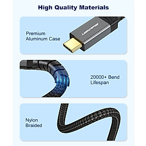Uzanpie USB4 Cable Compatible with Thunderbolt 4/3, 40Gbps/6.6ft USB 4.0 Cable Support 100W 20V/5A Fast Charging, USB C to USB C Cable 8K@30Hz or Dual 4K@60Hz for Hub M-acbook External SSD eGpu