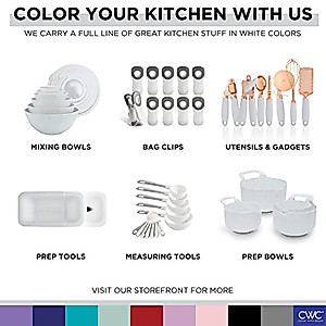 COOK With COLOR 7 Pc Kitchen Gadget Set Copper Coated Stainless Steel Utensils with Soft Touch White Handles