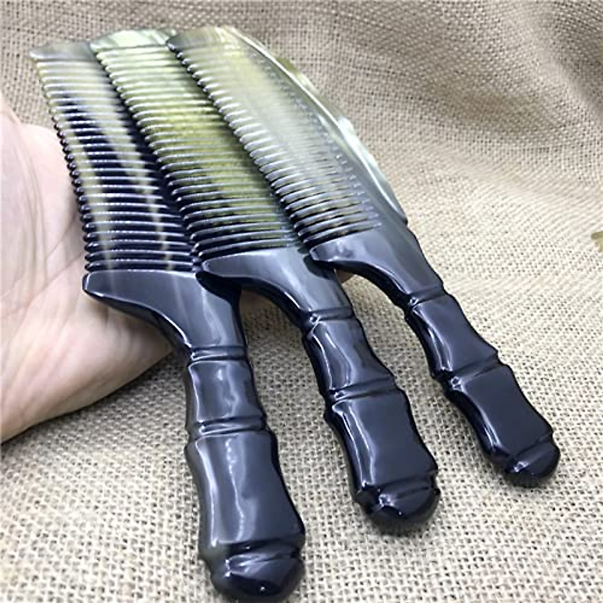 100% Handmade Anti-Static Natural Horn Comb - YOEIOCLR Thickened Handle Premium Quality Horn Comb- Professional hair care and Straighten Massage Comb(8.35in- Pack of 1)