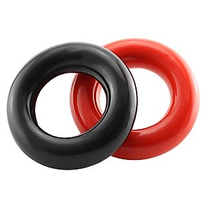 DGZZI Golf Weighted Swing Ring 2PCS Black and Red Golf Club Warm Up Weight Swing Round for Men Women Golfer Practice