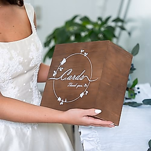 Daily Venture Wood Card Box with Slot & Lid | Assembled Card Box for Party | Rustic Wood Card Box for Wedding, Envelope Gift Box for Reception, Baby Shower, Wedding Card Box for Cards and Money