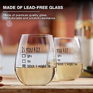40th Birthday Gifts for Women and Men Wine Glass, Birthday Decorations for Women, Funny Is You 40 Gift Idea for Wine Lovers, 40 Year Old Birthday Gifts for Him, Her, Mom, Dad, Husband, Wife - 16oz