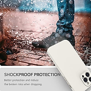 SURPHY Compatible with iPhone 13 Pro Max Case with Screen Protector, (Camera Protection + Soft Microfiber Lining) Liquid Silicone Phone Case 6.7 inch 2021, White