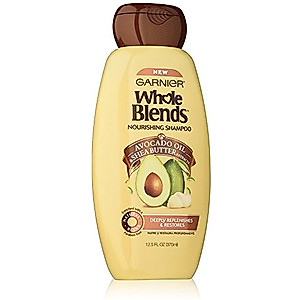 Garnier Whole Blends Nourishing Shampoo, Avocado Oil & Shea Butter Extracts 12.50 oz ( Pack of 2)