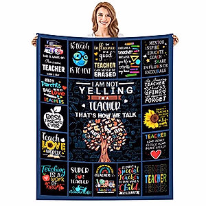 Teacher Gifts Blankets, Teacher Gifts for Women Men, Best Teacher Appreciation Gifts, Teacher Retirement Gifts, Teachers Day Back to School Blanket 60"X 50"