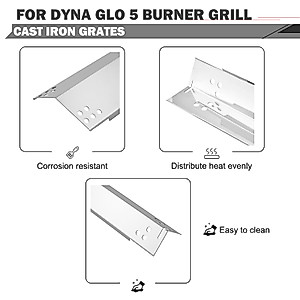 DGH474CRP Replacement Heat Tent Grates Grill Parts for Dyna Glo Grill Parts 70-02-411 Dyna glo DGH474CRP-D DGH474CRN-D Replacement Parts Grates Side Sear Plus Burner Heat Plates 70-02-412 Heat Shield