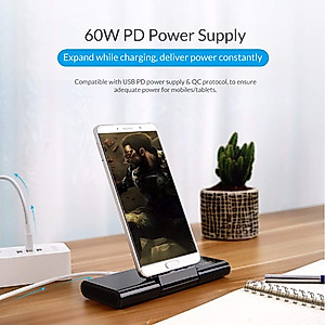 SHYPT USB-C HUB Type C HUB to USB 3.0 Type C HDMI-Compatible RJ45 RJ45 4K Video USB 3.1 HUB with Stand