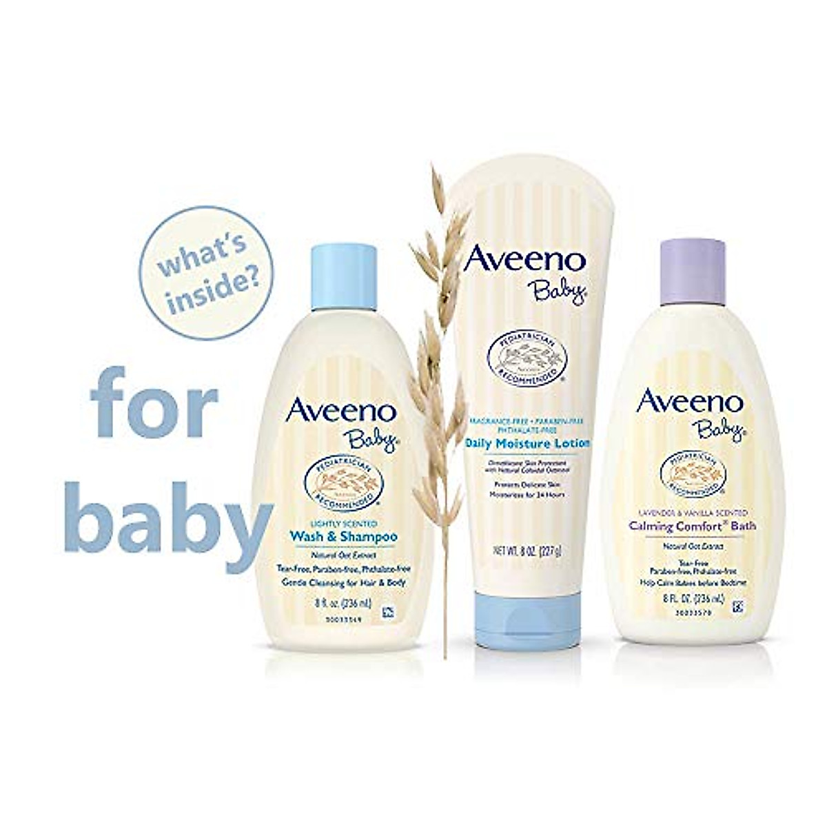 Aveeno Baby Daily Bathtime Solutions Gift Set to Nourish Skin for Baby and Mom, 4 items