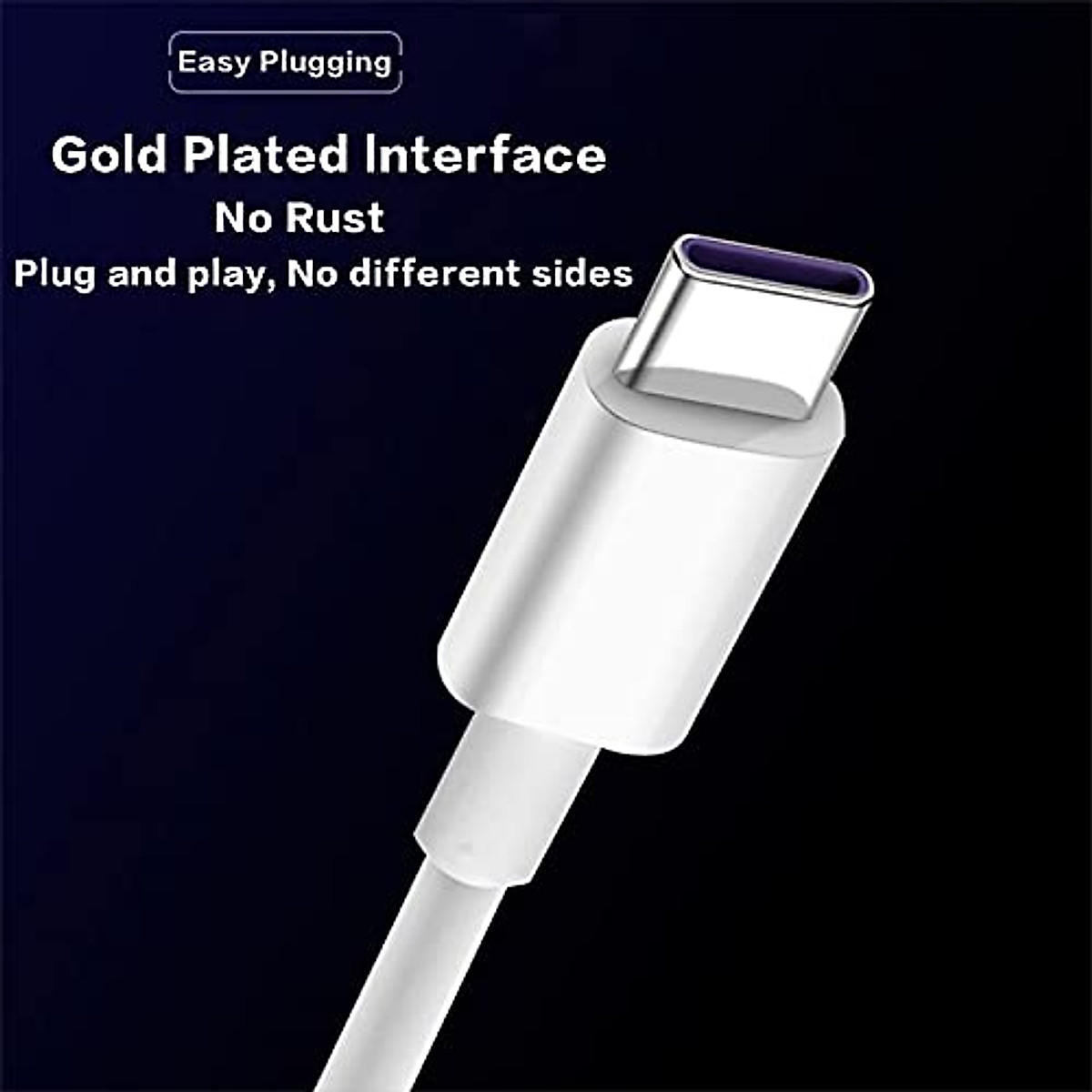 ZUKUN USB Cable, 1-Pack, 6 ft, Type C Charger Premium TPE USB C Cable, USB A to Type C Fast Charge 3A, USB 3.0, USB Charging Cable 6ft, White