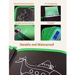 CALMSEN Portable Kids Drawing Pad, Erasable Toddler Art Supplies with 12 Colored Erasable Pens, Kids Art Supplies, Crafts Kits for Kids, Birthday Gift for Girls Boys Ages 3, 4, 5, 6, 7, 8-8.5"x8.3"