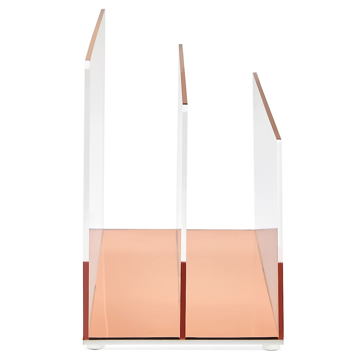 Clear Acrylic File Organizer with 2 Slots, Office Desk Paper, Mail, and Letter Sorter (9 x 5 x 7 in)