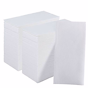 200 Pack Disposable Guest Towels Soft and Absorbent Linen-Feel Paper Hand Towels Decorative Bathroom Hand Napkins for Kitchen, Parties, Weddings, Dinners,White