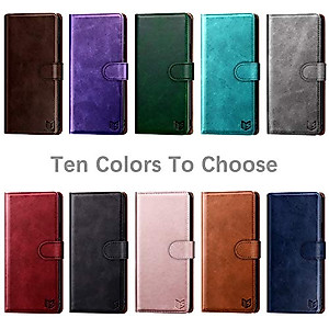 SUANPOT for iPhone 11 6.1 inch (Non 11 Pro 5.8") Leather Wallet case with RFID Blocking Credit Card Holder, Flip Book Phone case Shockproof Cover Pocket for Women Men for Apple 11 case Light Brown