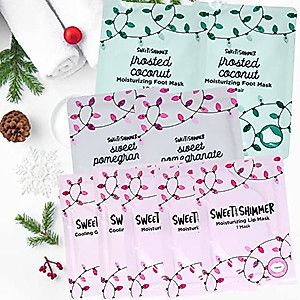 Women's Christmas Spa Gift Set 19 Piece Sweet and Shimmer Holiday Bath and Beauty Gift Set with Assorted Masks, Facial Scrubs, and Lip Balms In Holiday Gift Box, Great Stocking Stuffer, Ideal Gifts for Women
