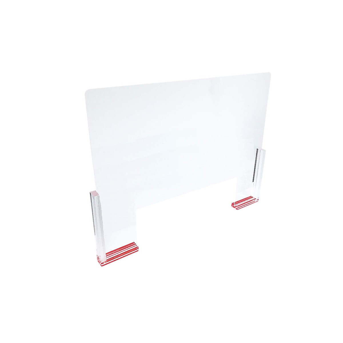 888 Display Single Pack Elegant Plexiglass Shield Guard Finished Corner Edge Design - Elegance with Protection for Reception Desk Checkout Counter Nail Salon Services Office Setting