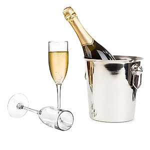 Frcctre 16 Pack Acrylic Champagne Flute, 5 Oz Clear Plastic Champagne Glasses Reusable Long Stemmed Wedding Party Cocktail Wine Glasses Wedding Toasting Drinking Cups