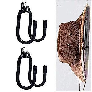 Pmsanzay Cowboy Hat Rack Hat Holder Hat Organizer Hat Display Hat Hooks Hat storage Hat Wall Mount - Easy to Install - Screws Included - Easily Adjustable - Fit Any Hat - 2 Pack