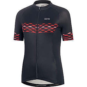 GORE WEAR Women's Skyline Jersey, Gore Selected Fabrics, S, Black/Hibiscus Pink