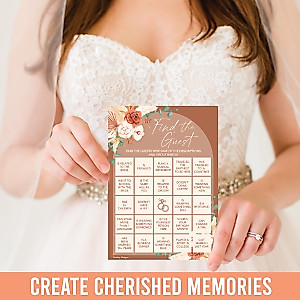 Hadley Designs 20 Boho Hilarious Bridal Shower Games for 20 Guests - Couples Wedding Shower Games, Games for Bridal Shower Bingo Game, Who Knows The Bride Best Bridal Shower Game...