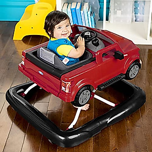Bright Starts Ford F-150 4-in-1 Red Baby Activity Center & Push Walker with Removable Interactive Steering Wheel -Toy, 6 Months and up