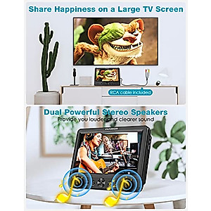 FANGOR 10.5'' Dual DVD Player for Car Portable Headrest Video Players with 2 Mounting Brackets, 5 Hours Rechargeable Battery, Last Memory, AV Out&in, Support USB/SD/Sync TV (1 Player + 1 Monitor)