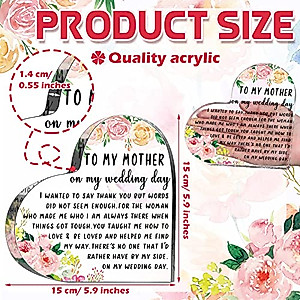 Gifts for Mother of The Bride Mother of The Bride Gifts from Daughter Thank You for Being The Best Mom Acrylic Heart Keepsake Wedding Gift from Daughter Thank You Wedding Gift (Flower)
