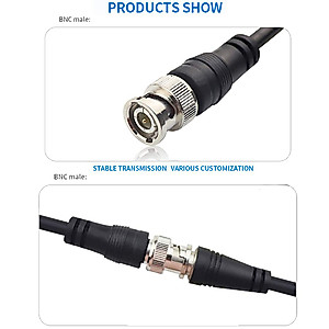 JOINSI 5-Pack 5ft BNC Male to BNC Male Jumper 75-Ohm Cable Extension Connector for CCTV DVR to TV System