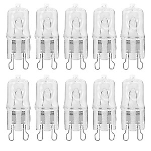 Value 10 Pack 25W Q25/G9/CL/120V G9 JCD 25 Watt 120 Volt T4 JD Type Glass Halogen Replacement Light Bulb Hanging Pendant Accent JCD Industrial Architect Desk Lamp Landscape Fixture Lighting High CRI