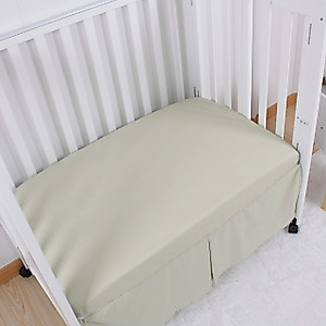 CaSaJa Microfiber 3 Pack Mini Portable Crib Sheets, Pack N Play Sheets with Comfy Napping Surface for Baby, Silky Soft Playard Playpen Sheets Set, Fits 24" x 38", Green + Light Grey + White