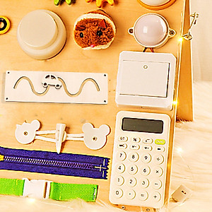 Gazechimp Kids Busy Board Walkway Slide Toy DIY Accessories Learning Skill Wooden Puzzle Sensory Toy Activity Center Board for Children Toddler - Car