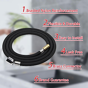 K-1219935-BC Hose Kit for Kohler Pull-Down Kitchen Faucet, K-1304674-BC Sink hose attachment, Pull-Out Kitchen Faucet Hose Replacemnet Part K-1304674-BC/K-1219935-BC, Bright Chrome