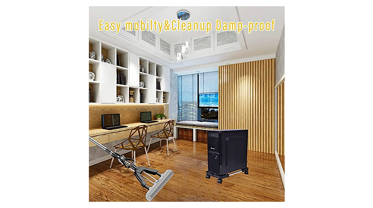 Adjustable PC Tower Stand with Wheels for Home Office & Gaming
