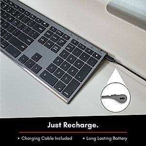 Macally Wireless Bluetooth Keyboard for Mac - Compatible Apple Keyboard Wireless for Mac iOS PC Android - Switch Between 3 Devices with Multi Device Mac Bluetooth Keyboard for MacBook Pro/Air, iMac