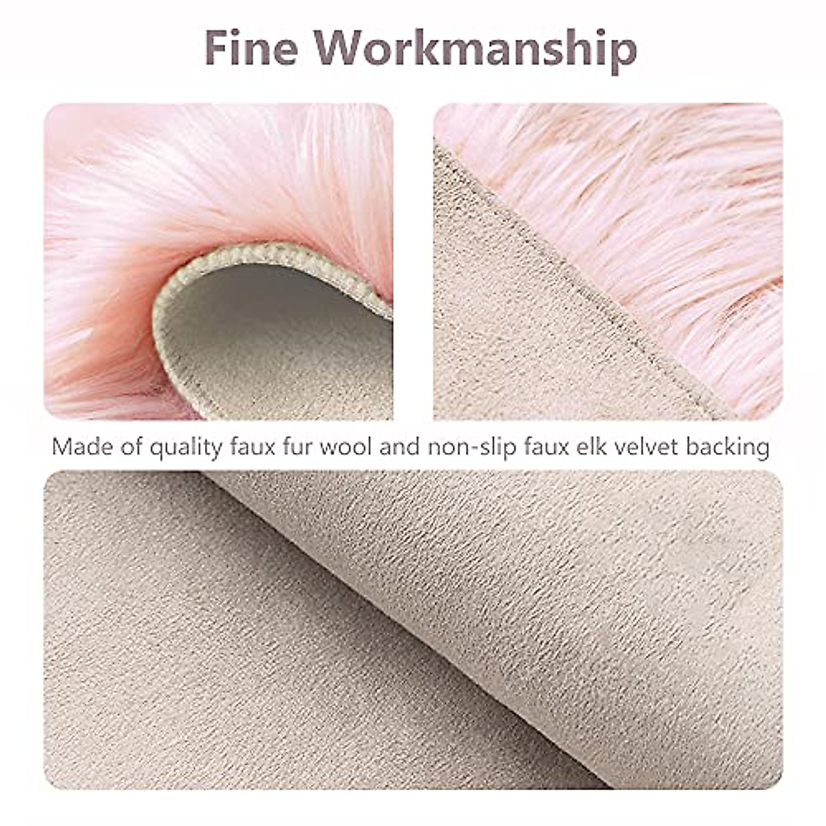 Small Product Photo Background & Luxury Photo Props, 12 Inches Small Square Faux Fur Sheepskin Cushion Fluffy Plush Area Rug, Great for Tabletop Photography, Jewelry, Nail Art, Home Decor (Pink)