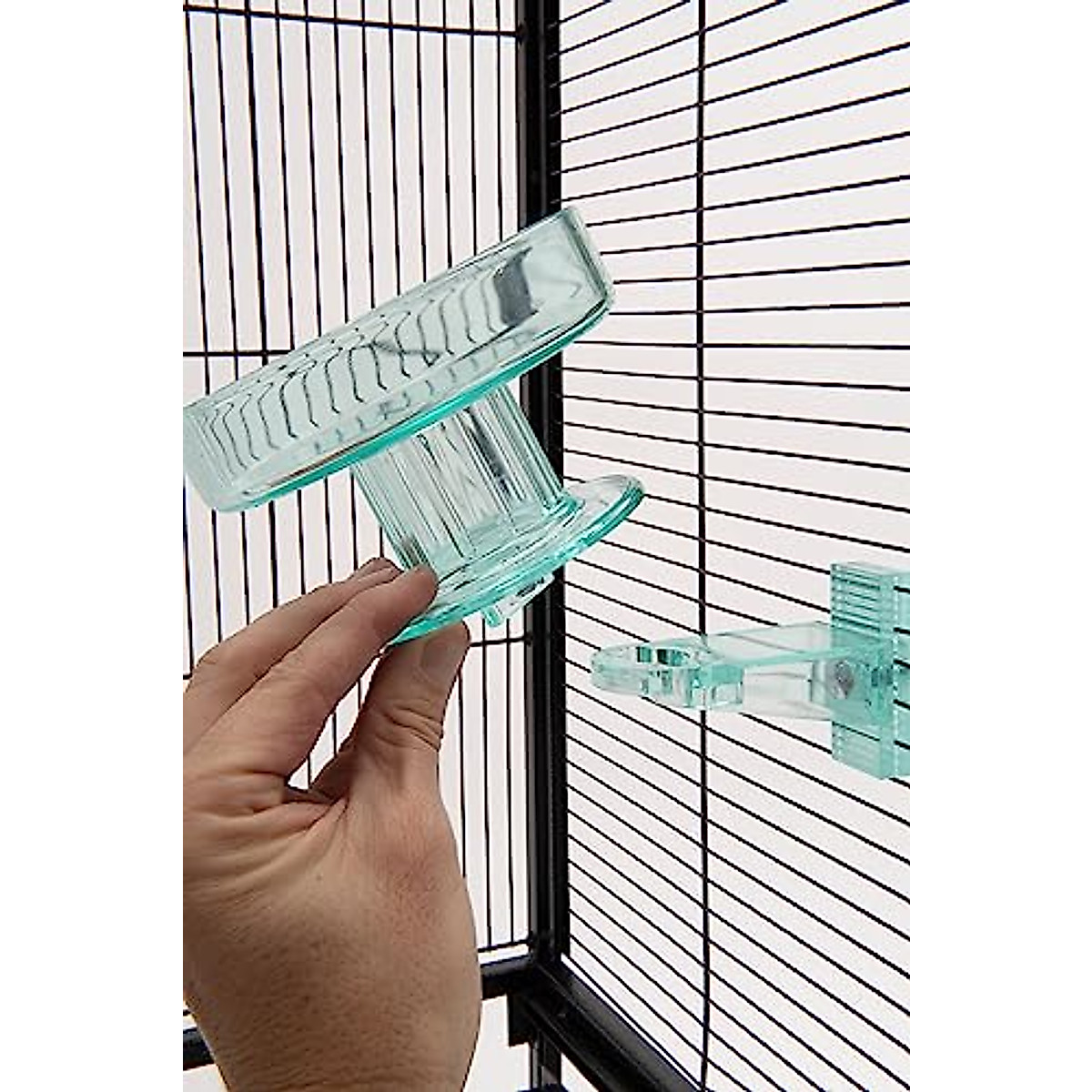 Lixit Quick Lock Bird Cage Bath for Lovebirds, Canaries, Finches, Parakeets, and Cockatiels and Other Small to Medium Feathered Friends (Pack of 2)